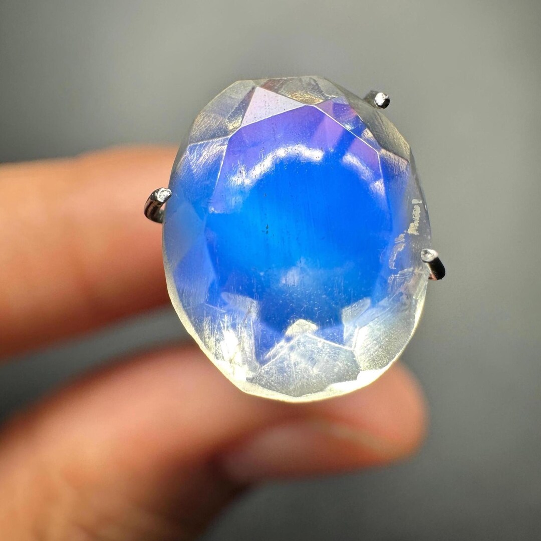 Flashy Blue Moonstone Gemstone || Faceted Rainbow Moonstone || Top ...