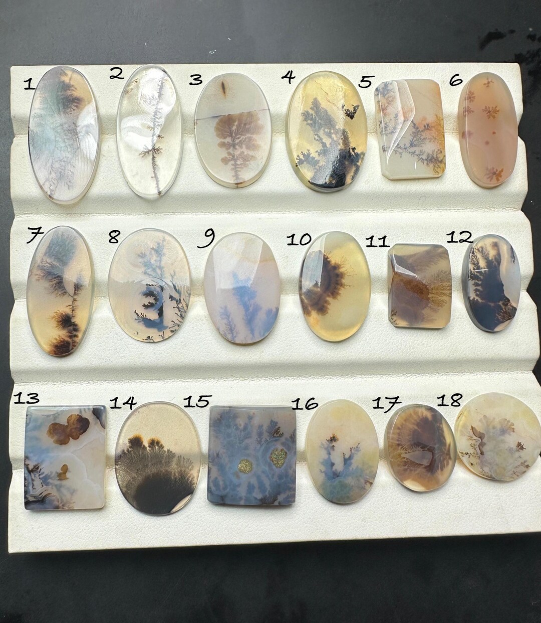 Buy Scenic Agate Cabochon; Natural Dendritic Agate Patterns Flat Making ...