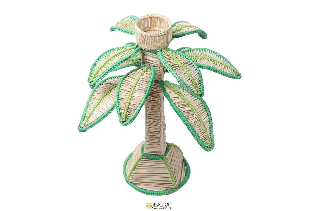 Iraca/raffia Palm Tree - Candle Holder - Etsy