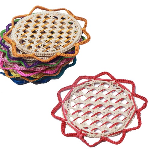 Sunny Straw/iraca Coasters - Etsy