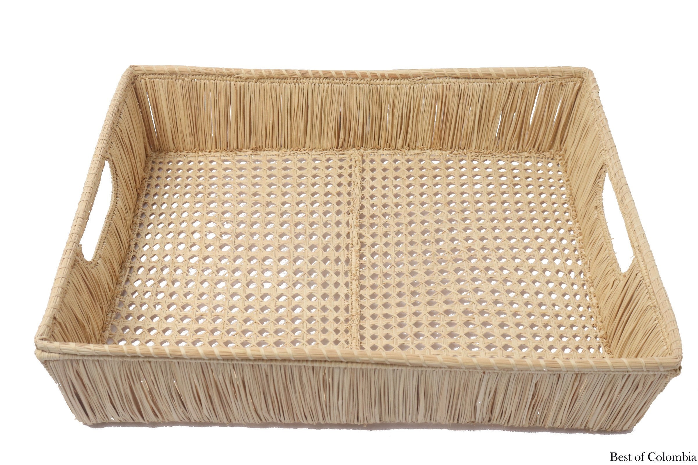 Iraca/straw Caracol Rectangular Tray 100% Handmade - Etsy