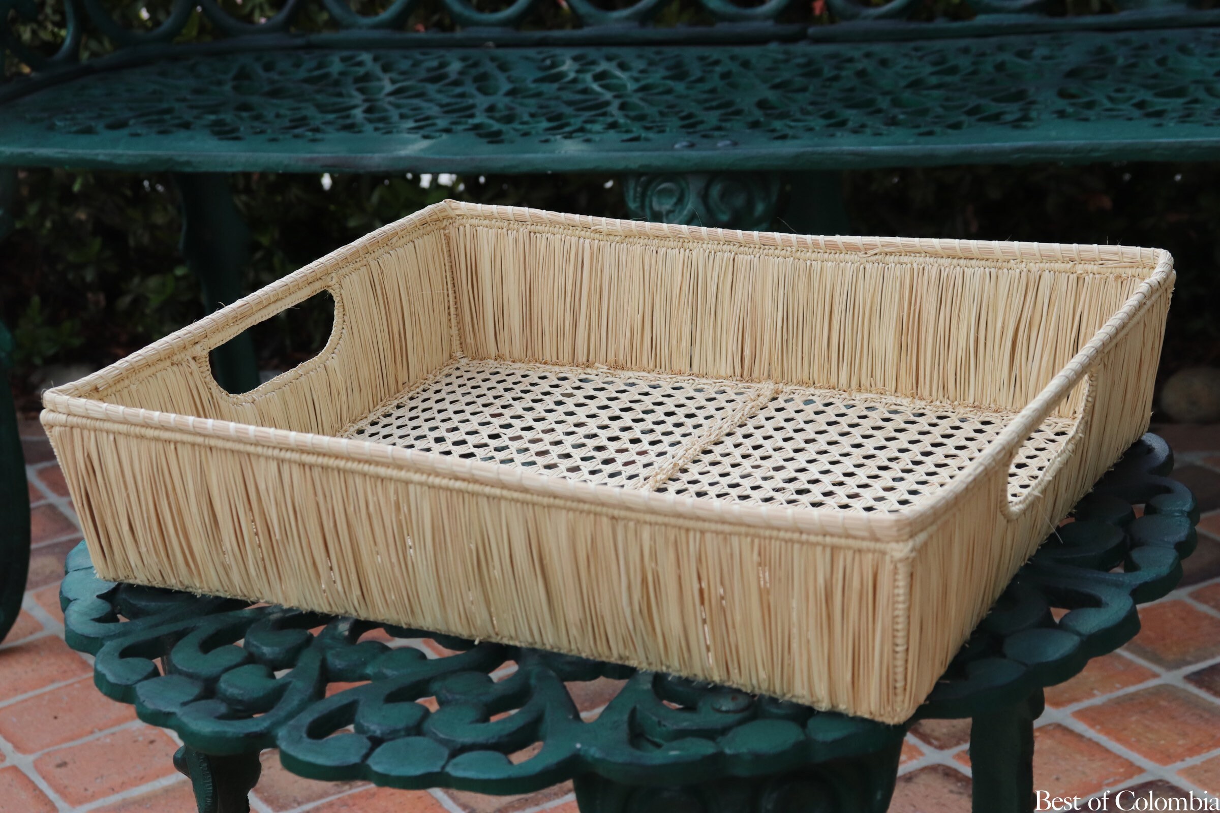 Iraca/straw Caracol Rectangular Tray 100% Handmade - Etsy