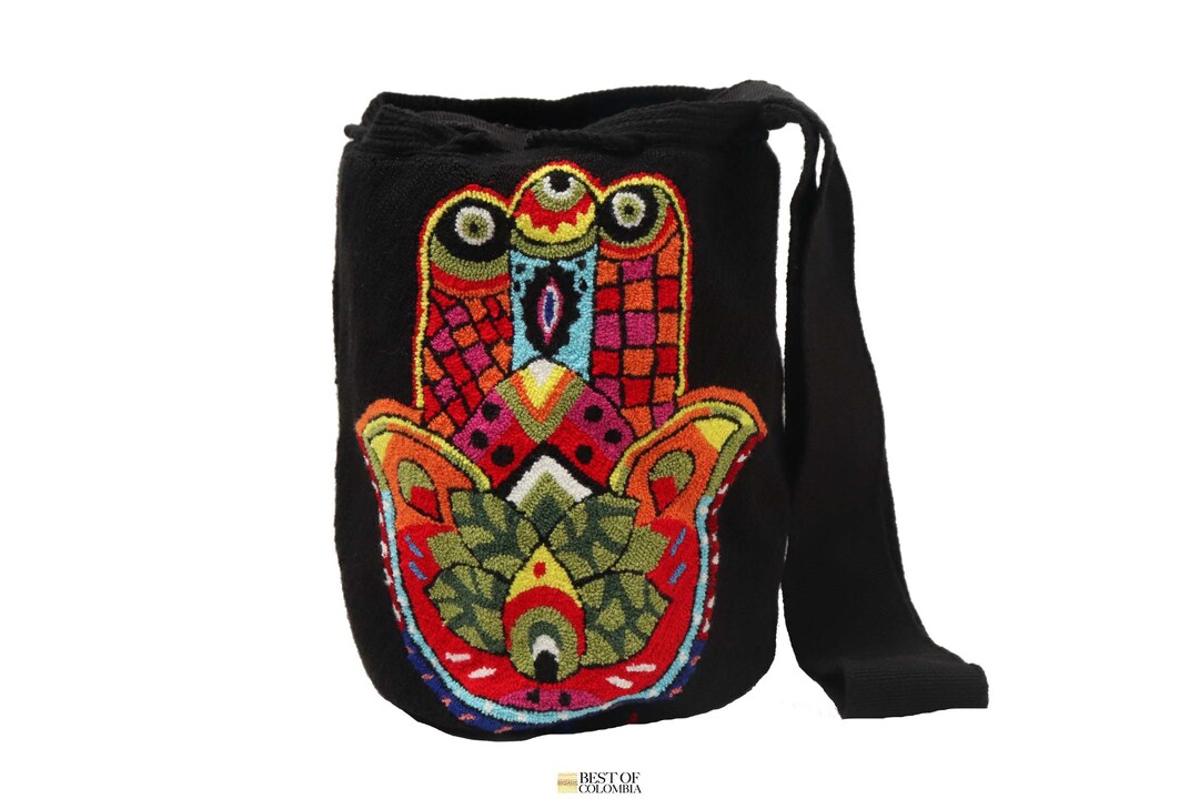 Hamsa Large Wayuu Mochila Bag Tapistry With Long Strap Woven Bags ...