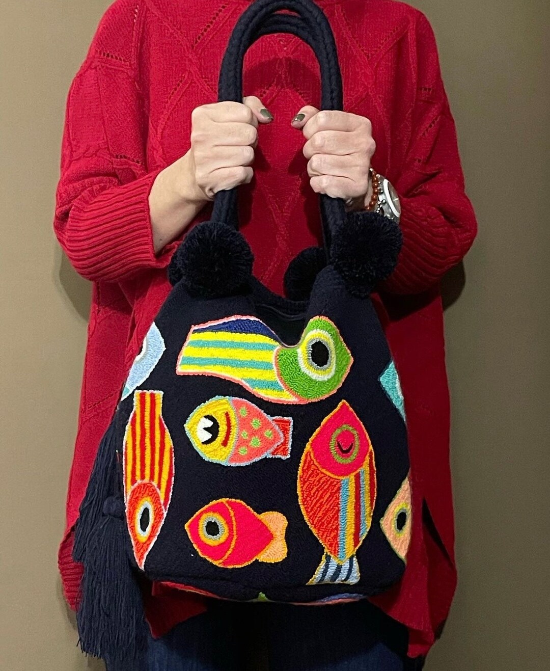 Pez Wayuu Mochila & Tote Bag 6+ Colors, Tapestry Bag , Hand Woven Bags ...