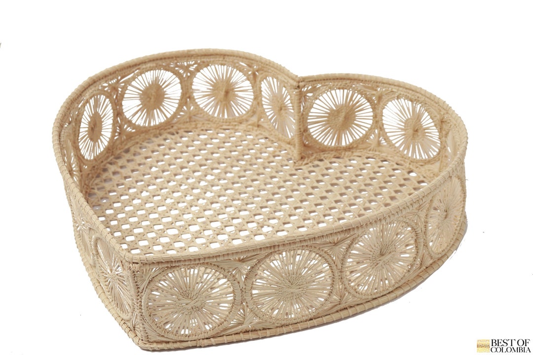 Heart Scallops Iraca/raffia Basket - Etsy Australia