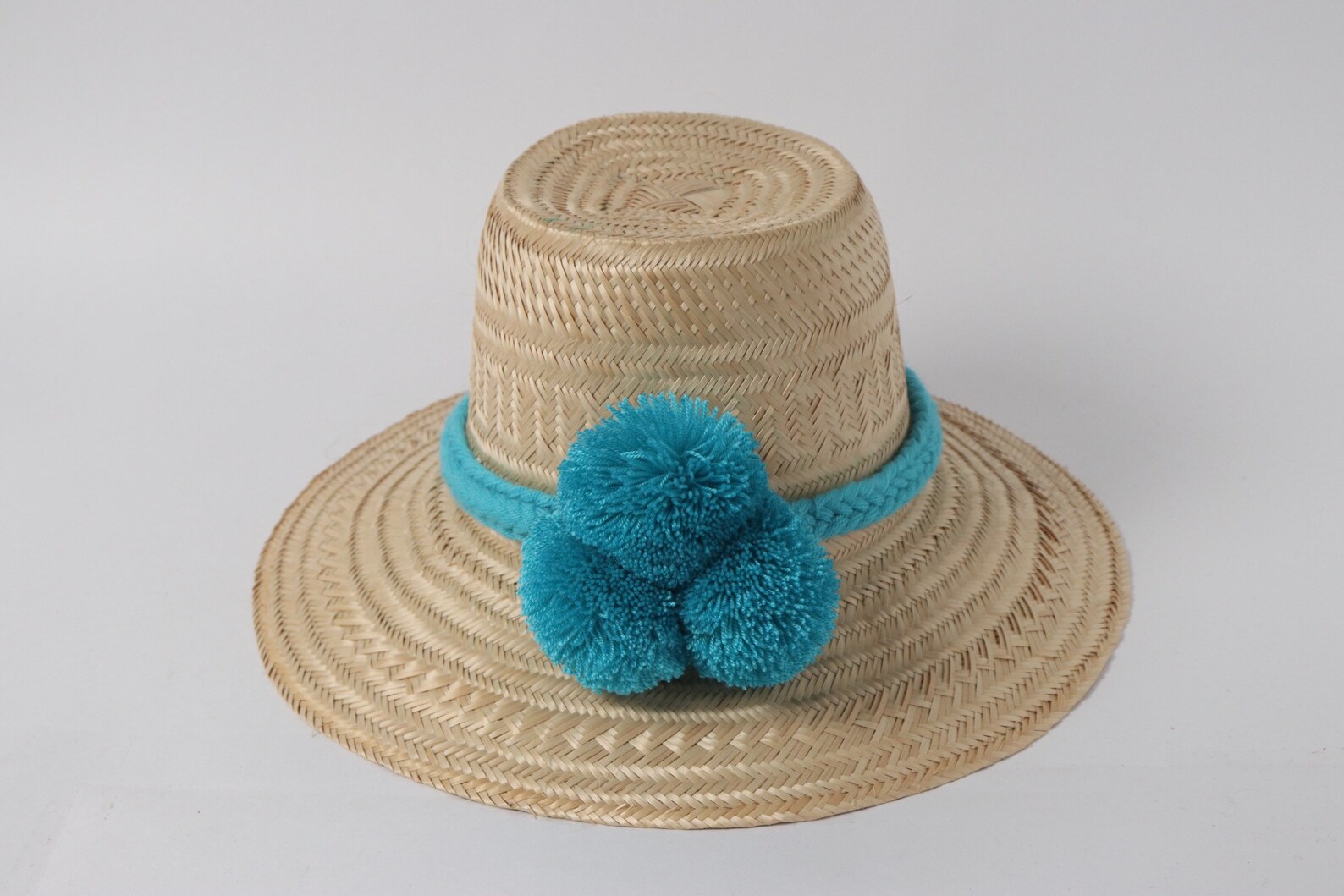 Natural Handwoven Wayuu Hats With Unicolor & Colorfull Pompom - Etsy