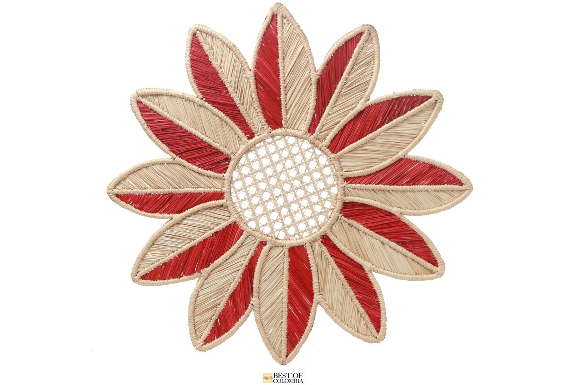 Sunflower Iraca/Straw placemat 7 colors | Etsy