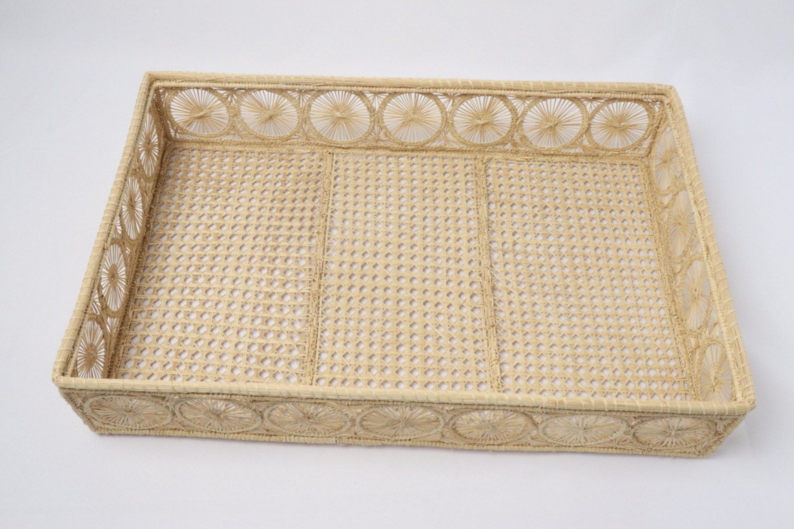 Iraca/straw Caracol Rectangular Tray 100% Handmade | Etsy