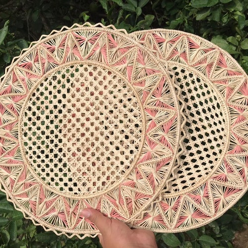 Iraca Palm Placemats 10 Colors Pyramid Style High Quality - Etsy