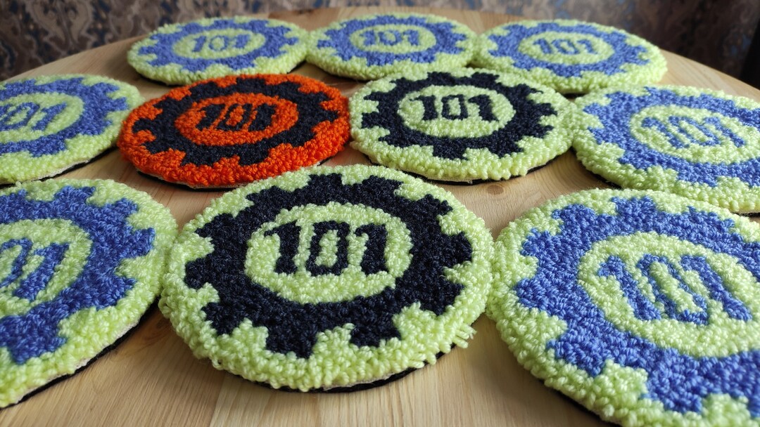 Fallout Game Embroidery Art, Punch Needle Coasters, Tufting Rug, Wool ...