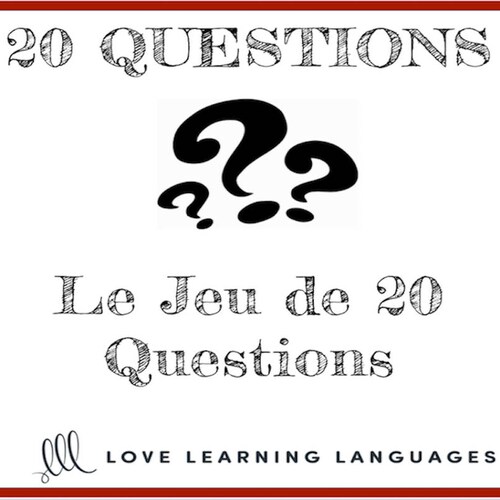 French 20 Questions Game Small Group or Whole Class No Prep - Etsy