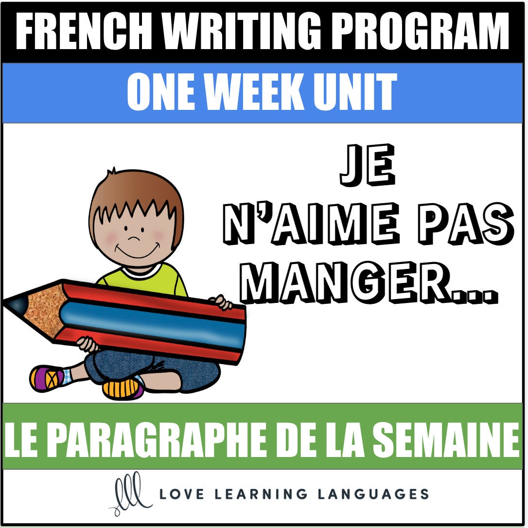 French Writing Activity Homeschool Écriture En Français One Week French ...