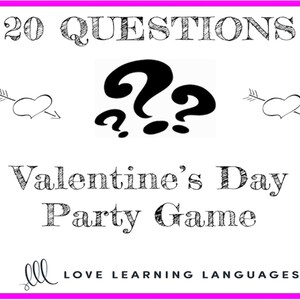 20 Questions Valentine's Day Party Game, Printable Download Homeschool ...