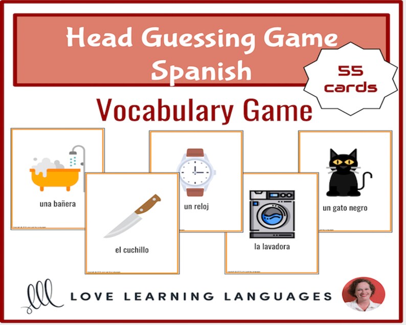 Spanish Forehead Guessing Vocabulary Game Homeschool - Etsy
