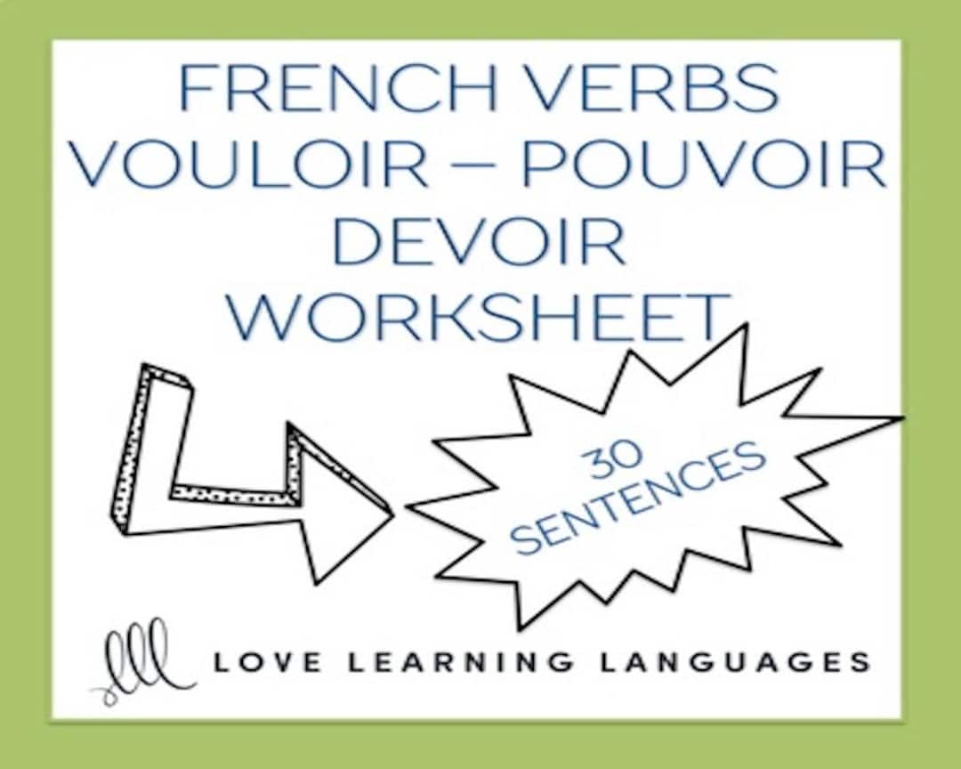 Vouloir Pouvoir Devoir French Grammar Worksheet Present Tense ...