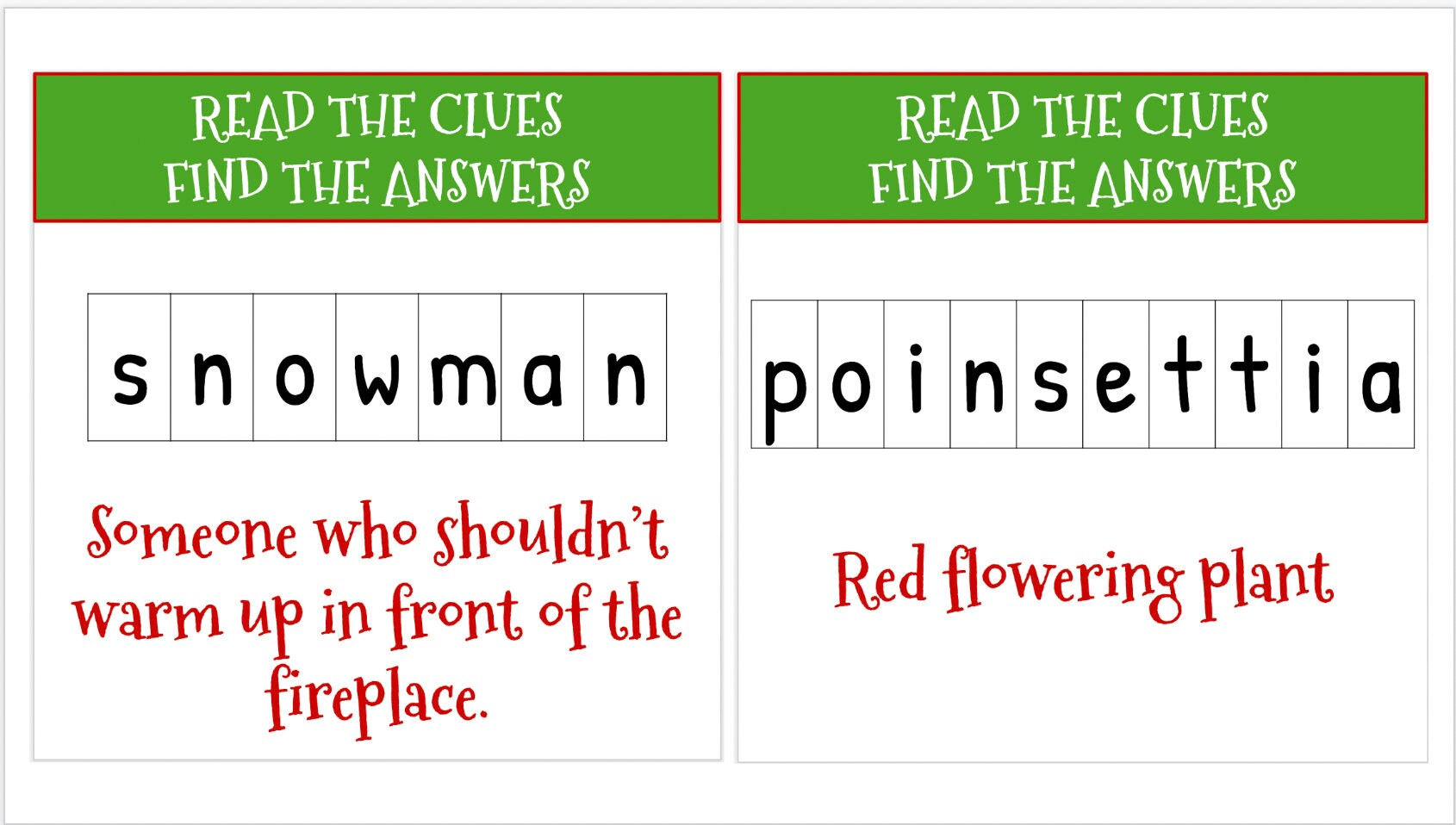 Christmas Crossword Puzzle Activities Homeschool - Etsy