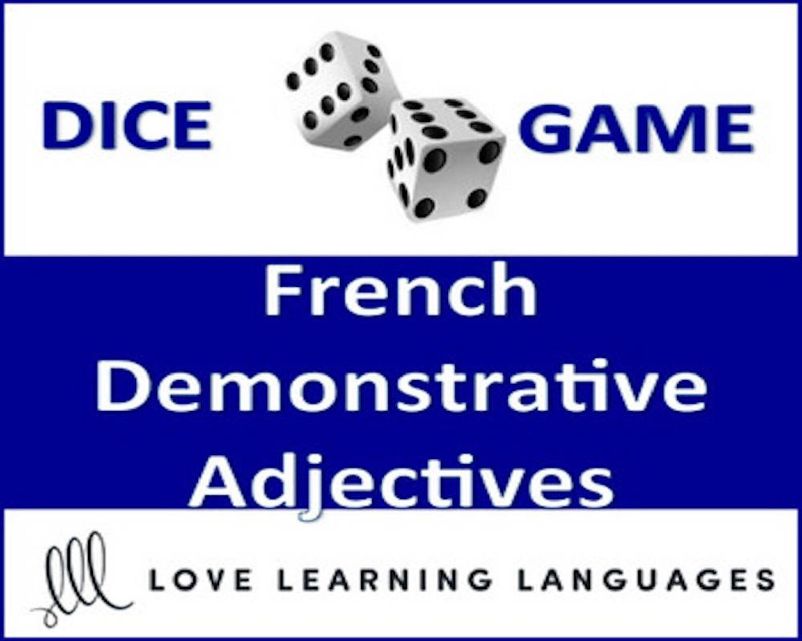 French Dice Game-demonstrative Adjectives Adjectifs Démonstratifs Jeu ...