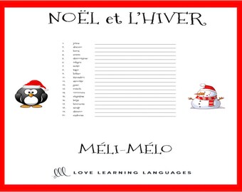 French January Scattergories Game Petit Bac Janvier