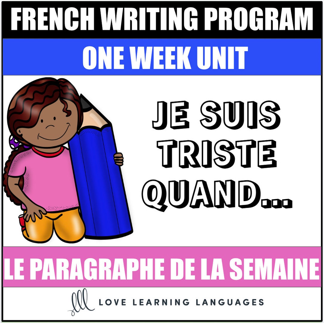French Writing Activity Homeschool Écriture En Français - Etsy