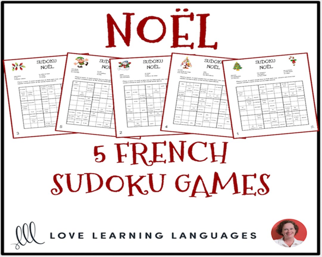 French Christmas Vocabulary Noël Sudoku Puzzles - Etsy France