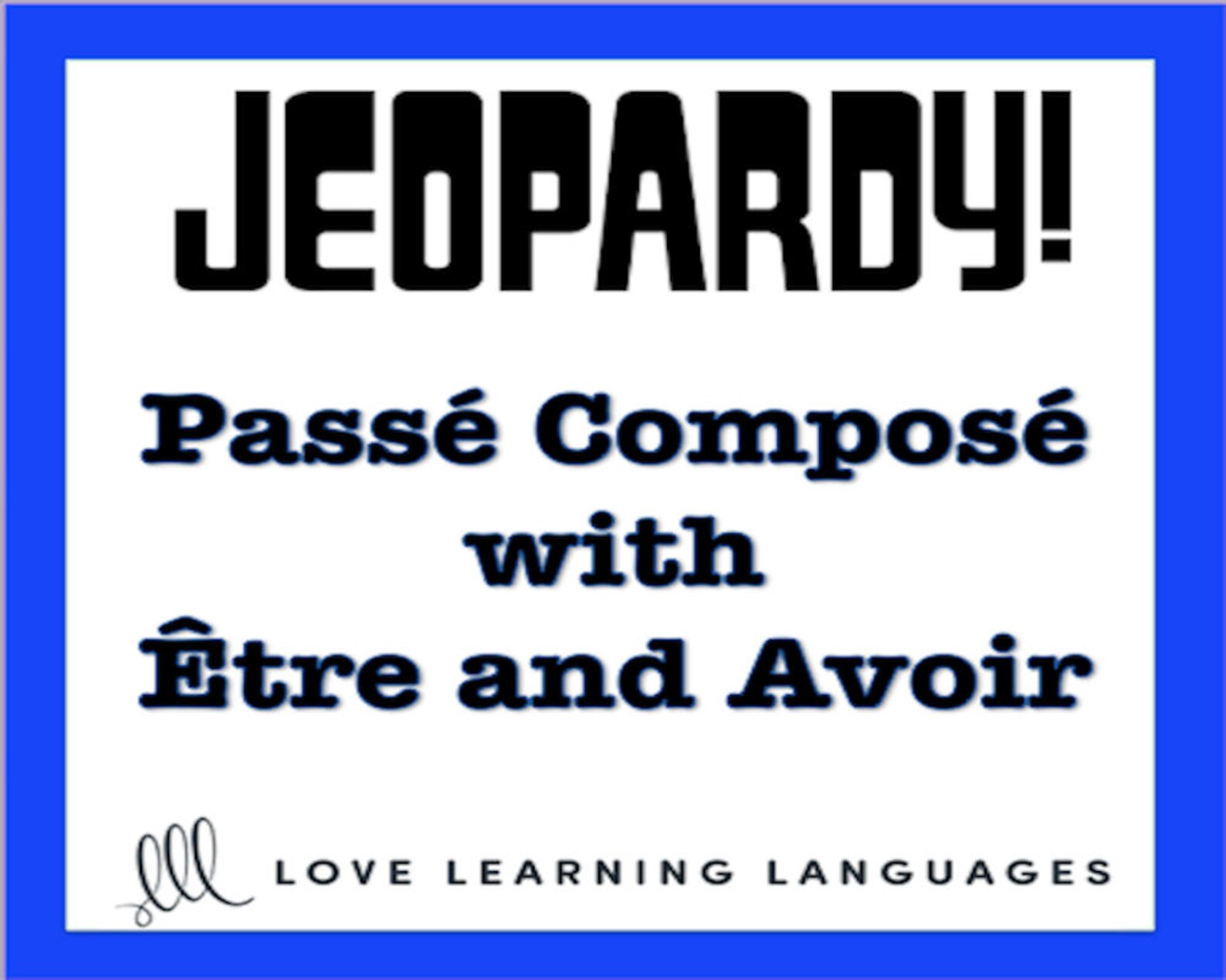 French Jeopardy Game French Passé Composé With être, Avoir and ...