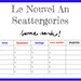 French New Year's Scattergories Game Printable Download Nouvel an ...