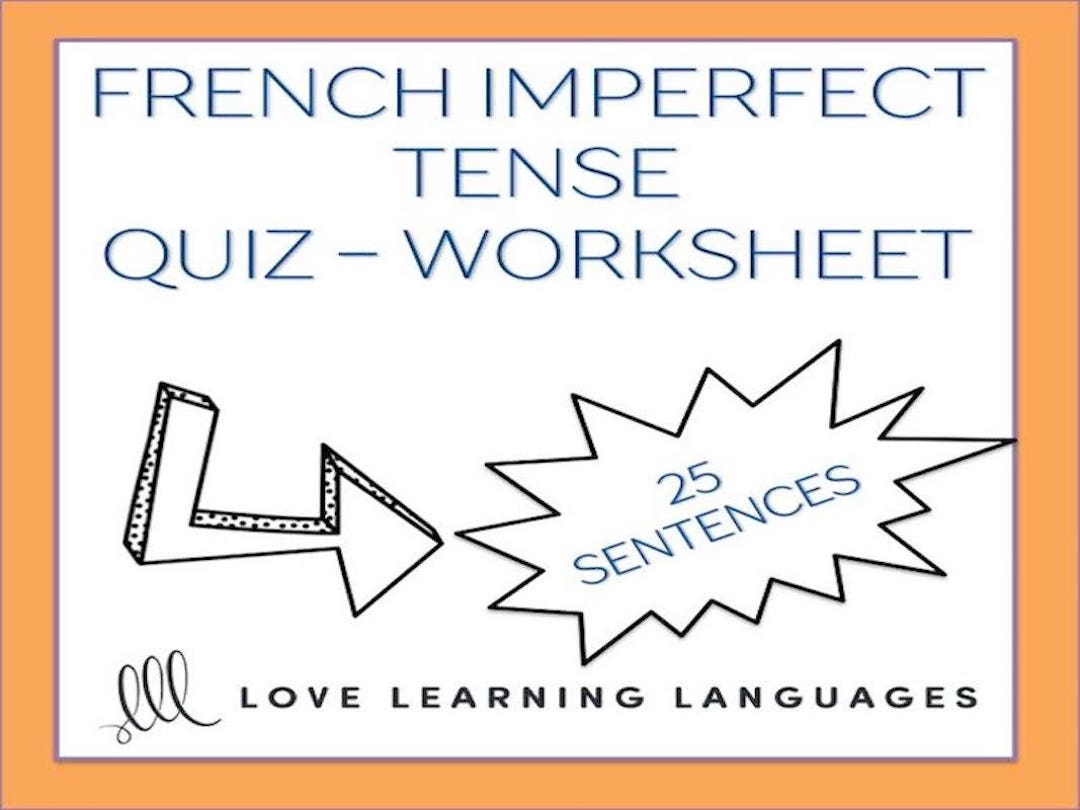 L'imparfait French grammar quiz or worksheet Imperfect - Etsy France