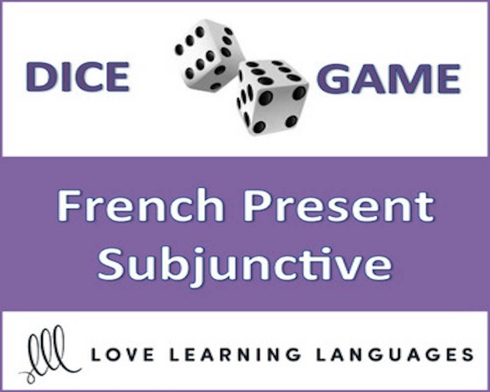 French Present Subjunctive Dice Game Le Subjonctif Jeu De Dés ...
