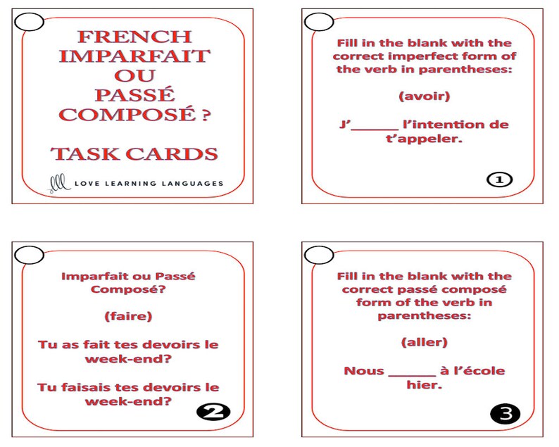 French Imperfect or Passé Composé Task Cards Homeschool - Etsy