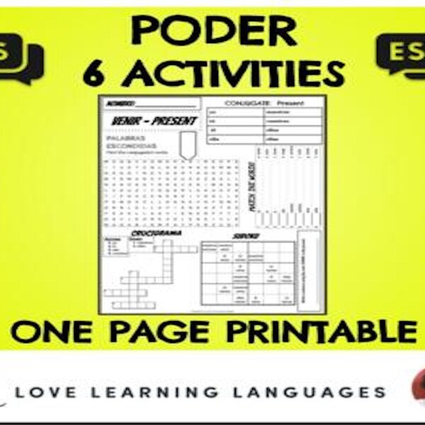 Spanish Worksheets - Etsy