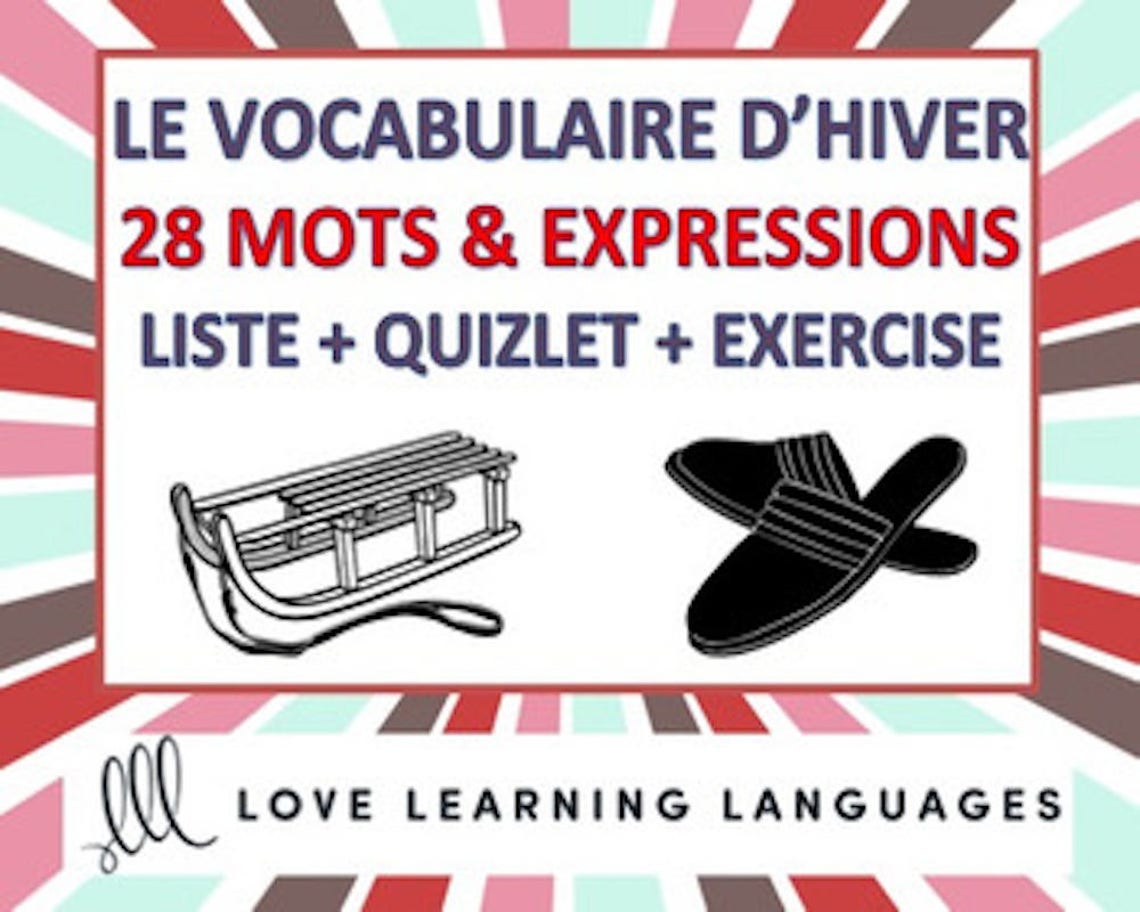 Vocabulaire D'hiver Exercices French Winter Vocabulary Worksheet ...