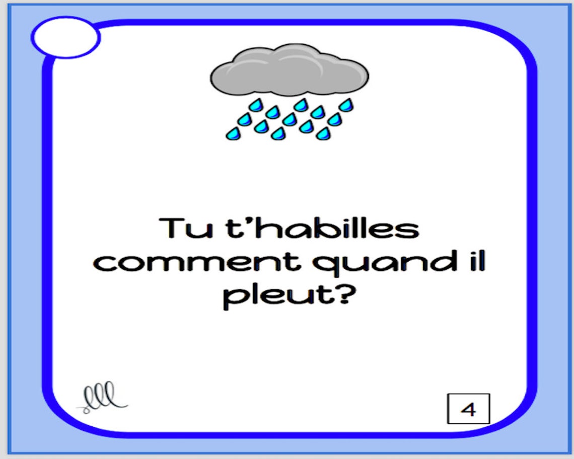 La Météo 30 French Speaking Prompt Question Cards Weather - Etsy