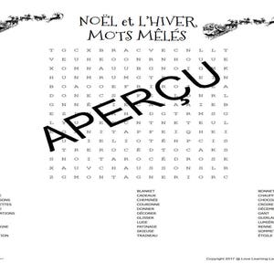 French Noël Mots Mêlés French Christmas Word Search Homeschool - Etsy
