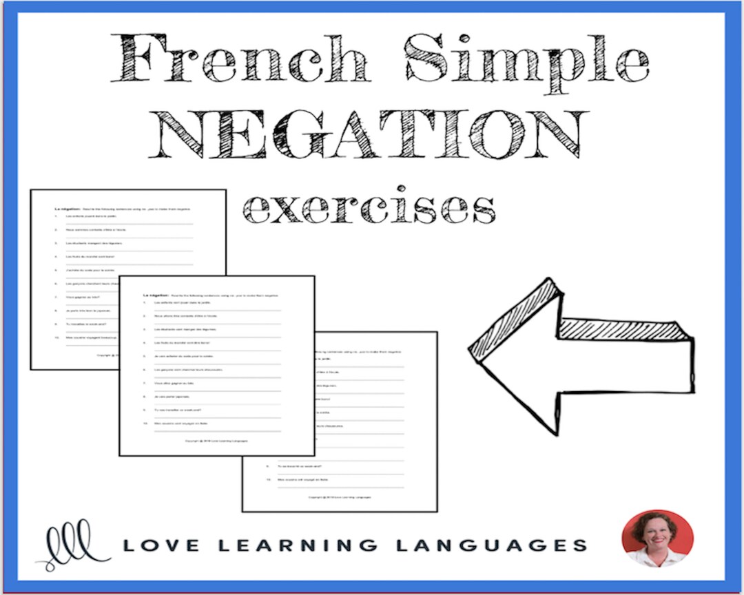 Simple French Negation Exercises Homeschool - Etsy