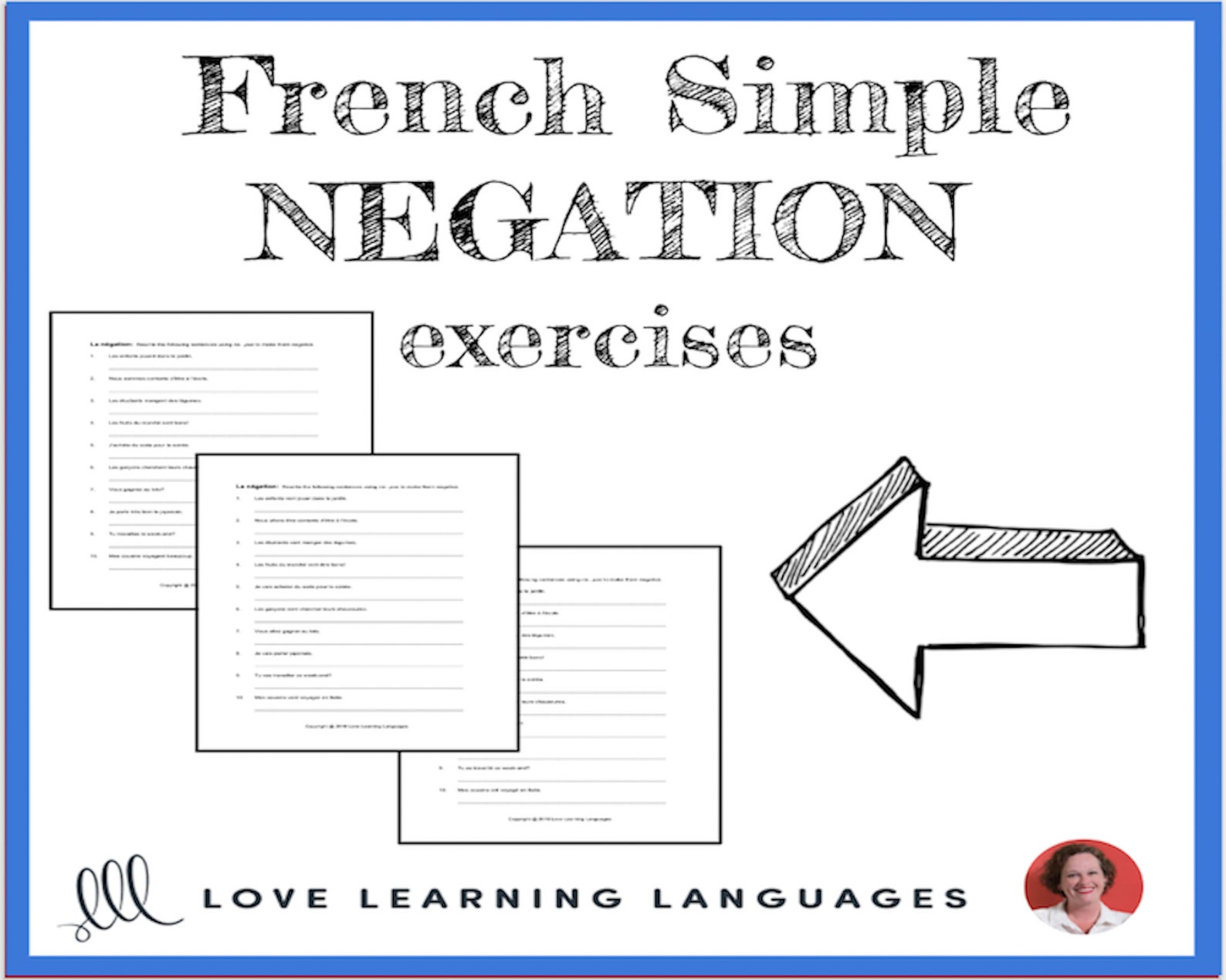 Simple French Negation Exercises Homeschool - Etsy