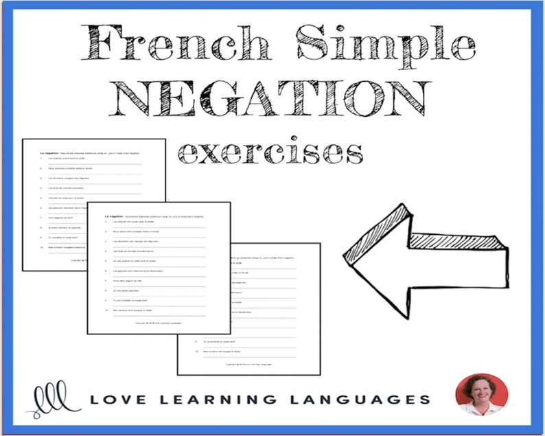 Simple French Negation Exercises Homeschool - Etsy