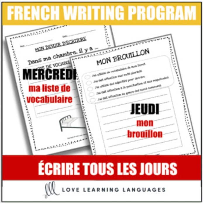 French Writing Activity Homeschool Écriture En Français - Etsy