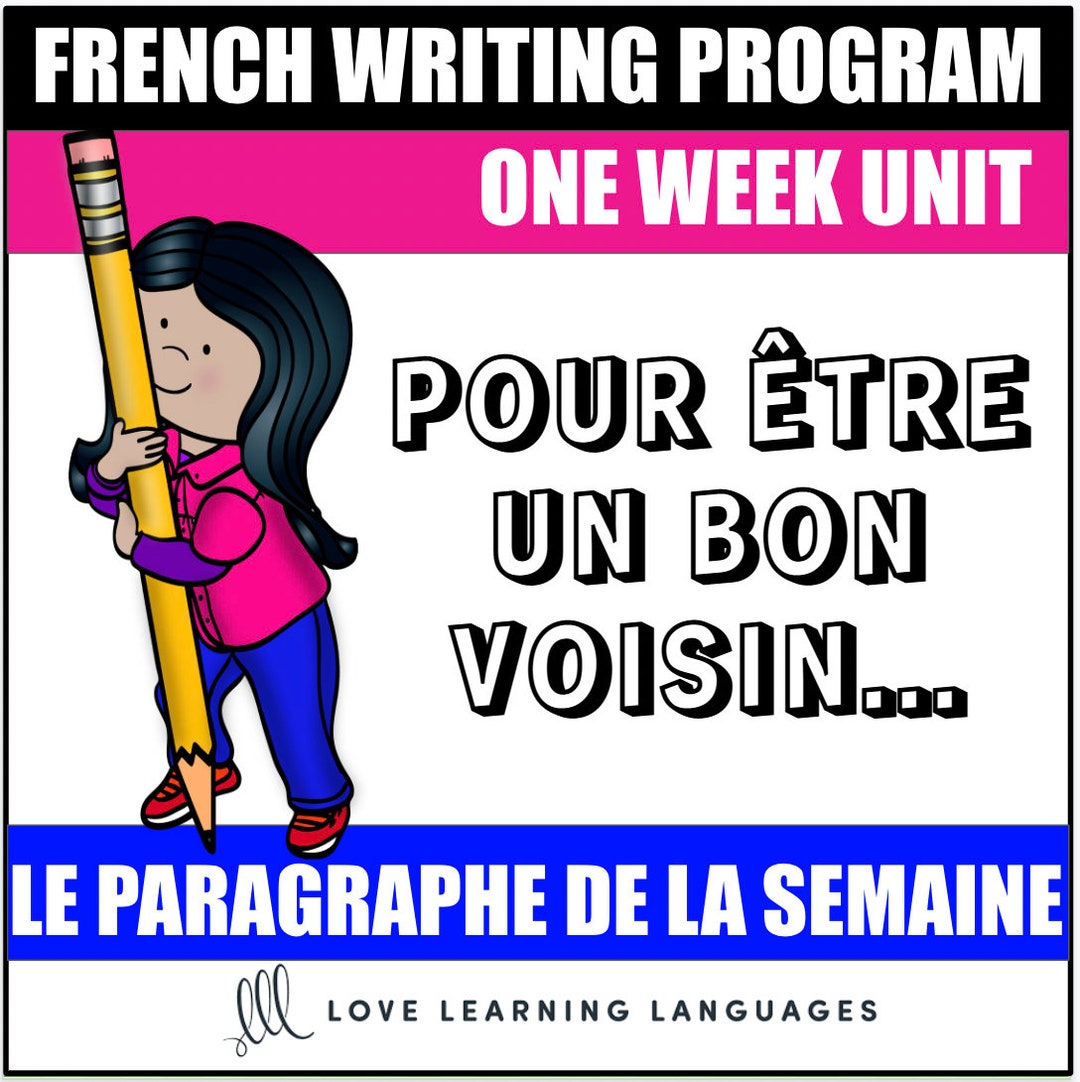 French Writing Activity Homeschool Écriture En Français One Week French ...