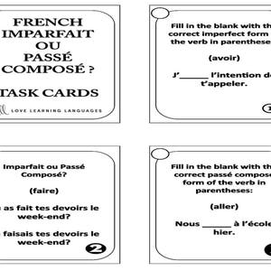 French Imperfect or Passé Composé Task Cards Homeschool - Etsy