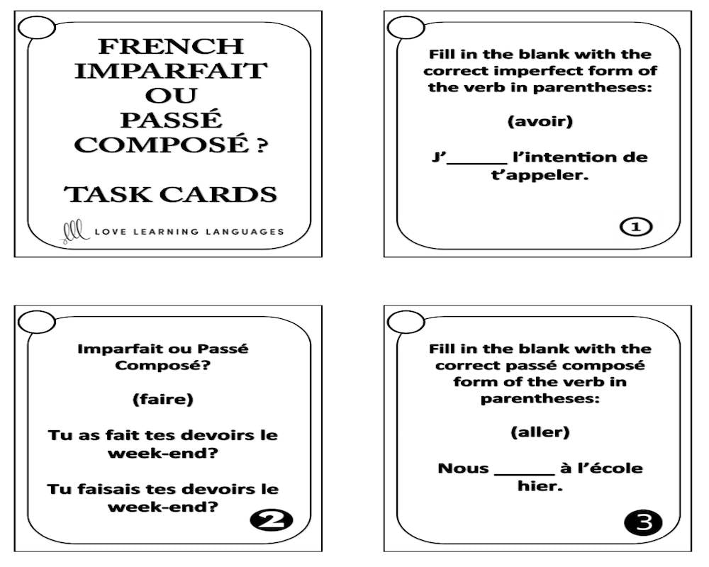 French Imperfect or Passé Composé Task Cards Homeschool - Etsy