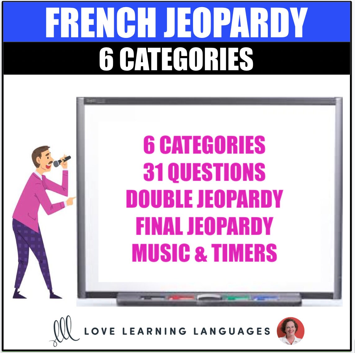 French Regular RE Verbs Present Tense Jeopardy Style Review Game ...