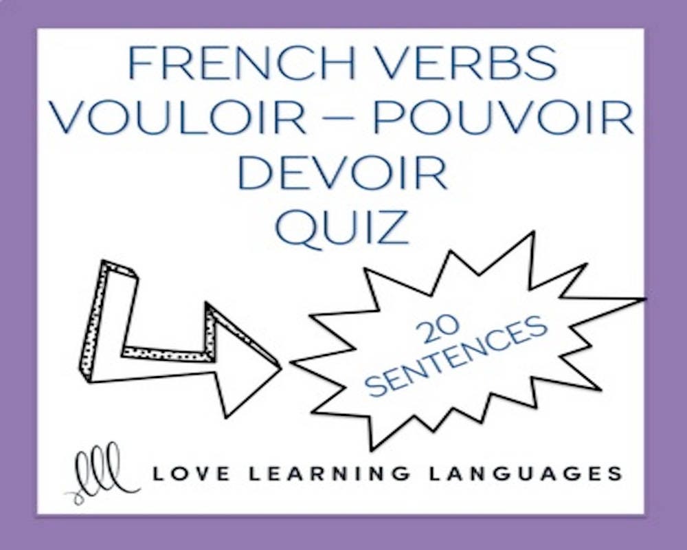 Vouloir Pouvoir Devoir French Grammar Quiz Present Tense Homeschool - Etsy