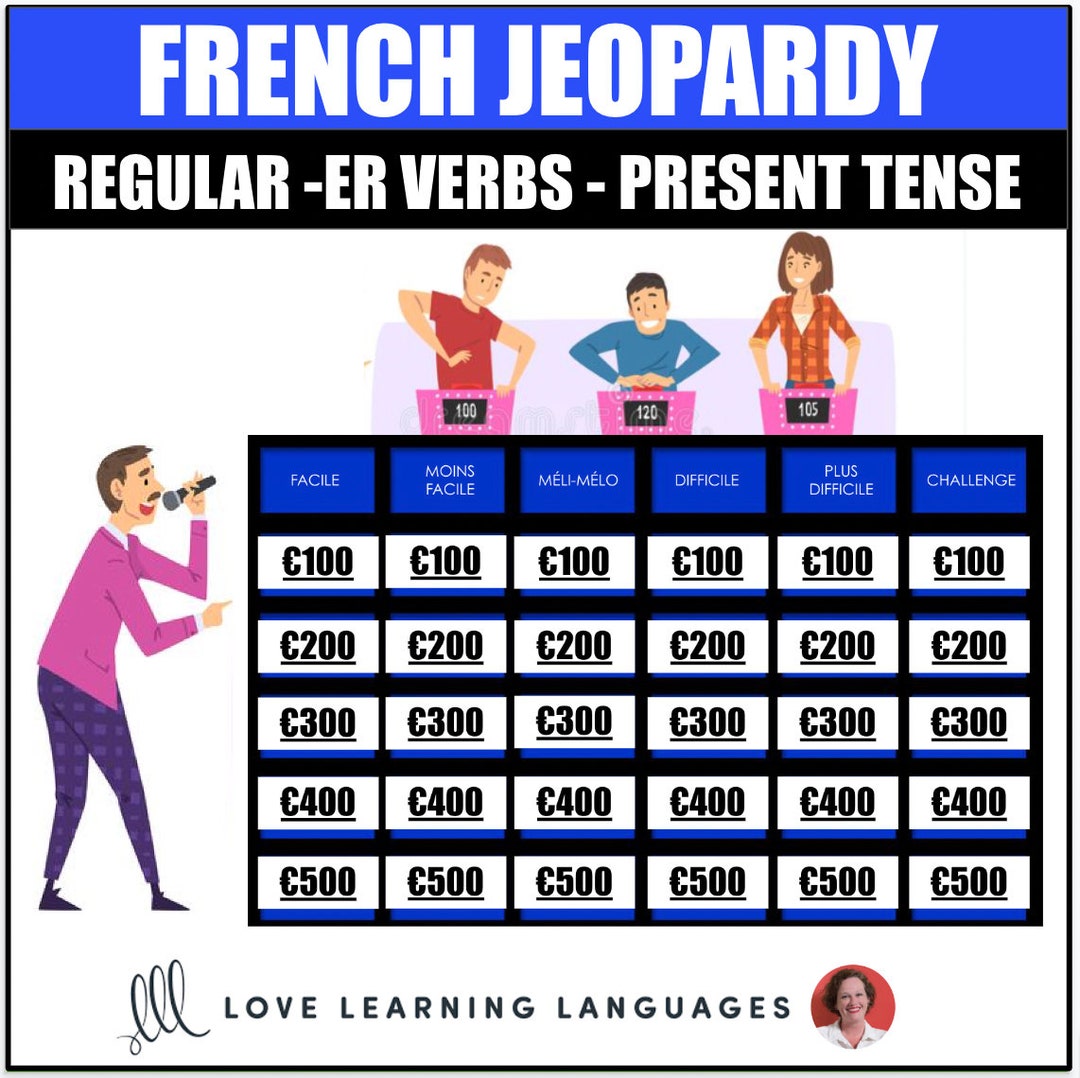 French Regular ER Verbs Present Tense Jeopardy Style Review Game ...