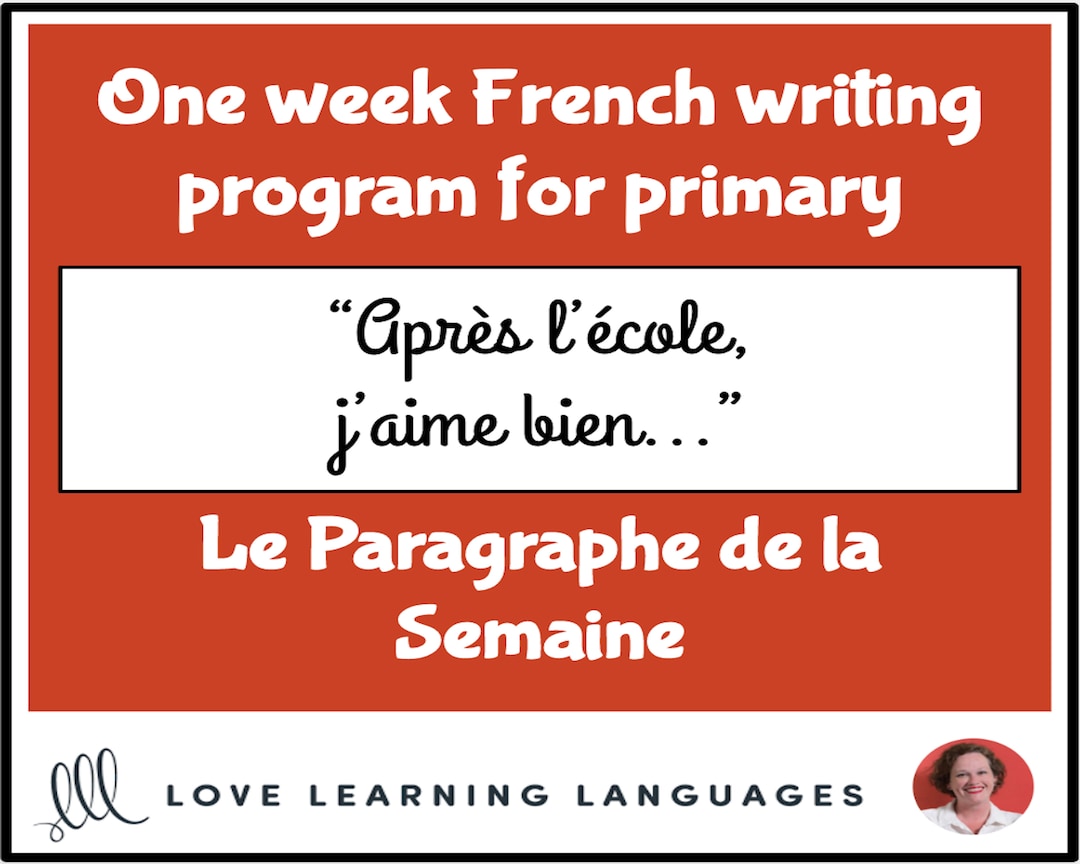 Le Paragraphe De La Semaine 1 Week French Primary Writing - Etsy