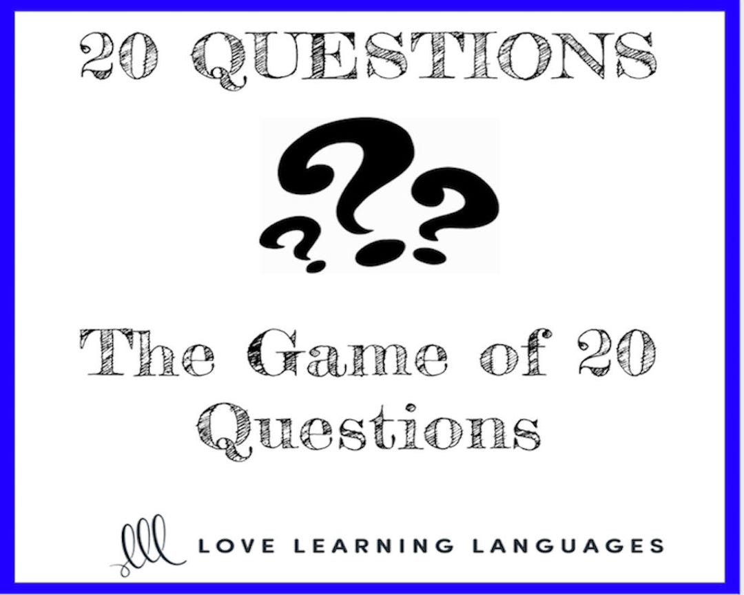 20 Questions Game Small Group or Whole Class No Prep Activity, Family ...