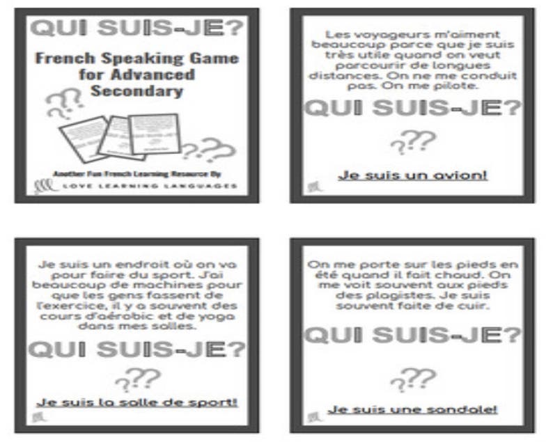 Qui Suis-je Interactive Activity for Advanced Secondary - Etsy