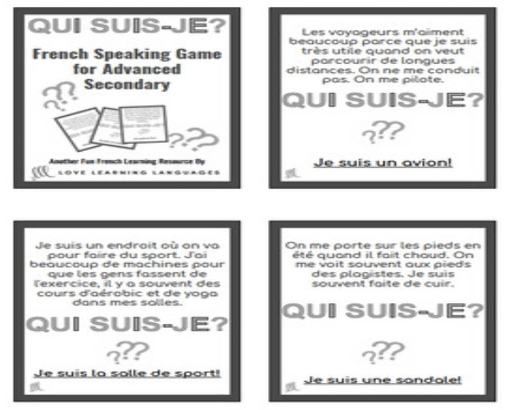 Qui Suis-je Interactive Activity for Advanced Secondary - Etsy