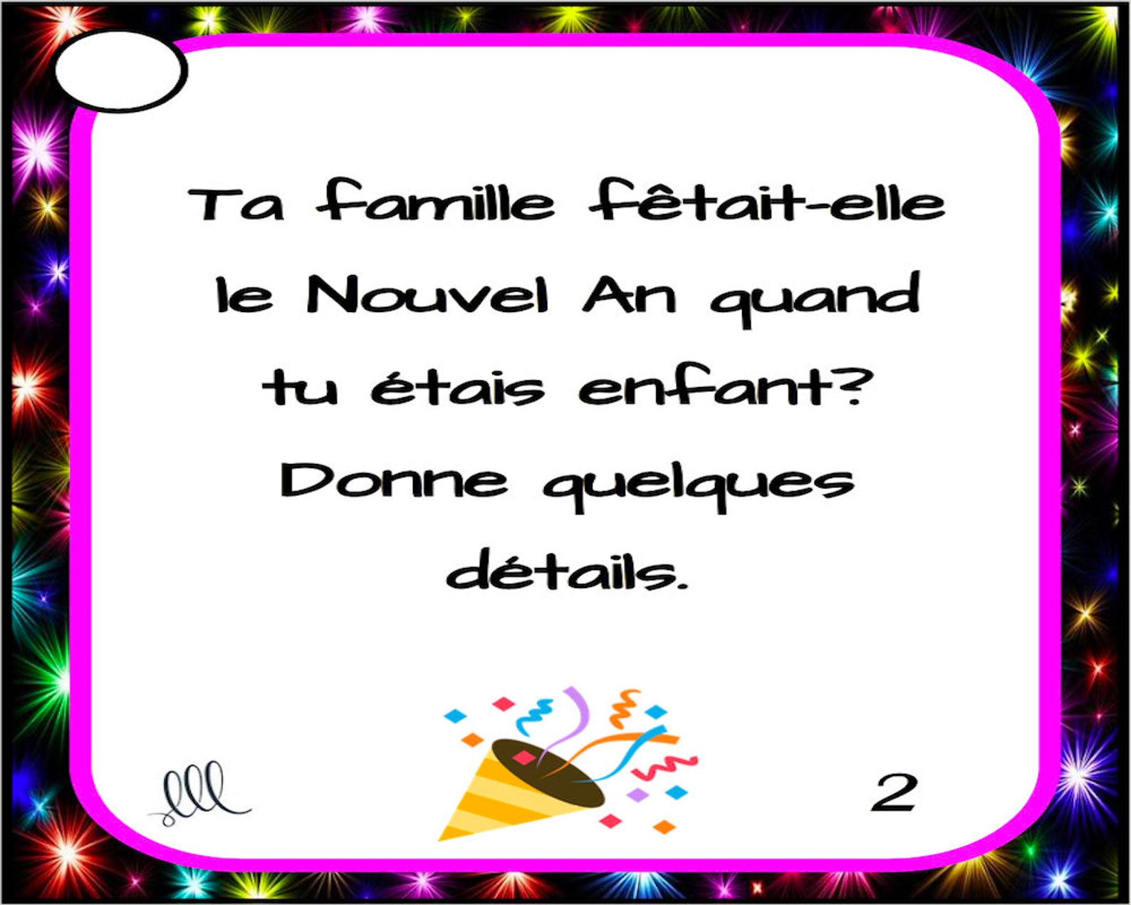 French Nouvel an Question Cards 30 French New Year's - Etsy