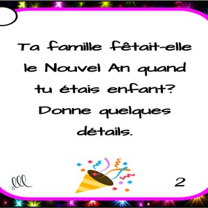 French Nouvel an Question Cards 30 French New Year's - Etsy
