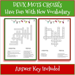 French Christmas Crossword Puzzle Printable Download Mots Croisés Pour ...